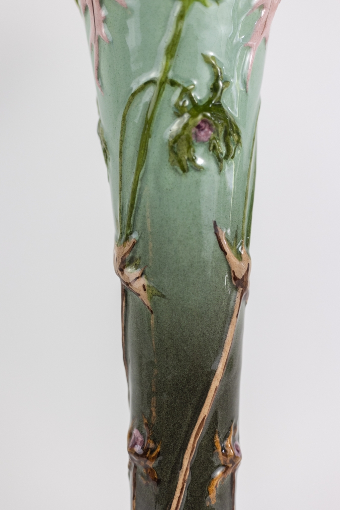 Pair of ceramic vases with thistles signed Jérôme Massier, Vallauris ...